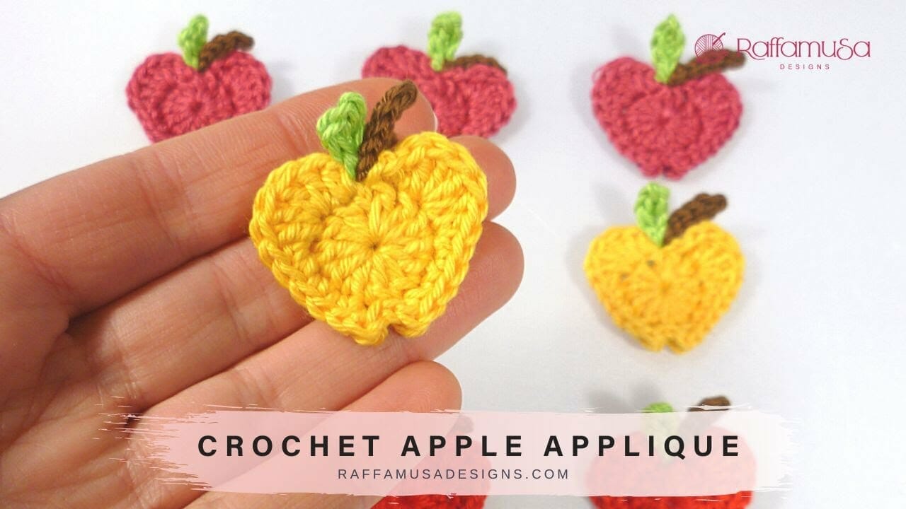 Crochet a Cute Apple Applique - Free Pattern - Crochet Patterns for ...